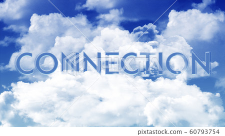 Word CONNECTION in the clouds and colorful sky - Stock Illustration ...
