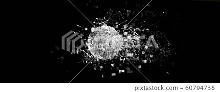 Particles splatter from abstract sphere - Stock Illustration [60794738 ...