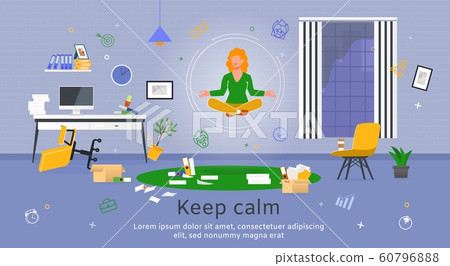 Productivity in Office Work Flat Vector Banner - Stock Illustration ...