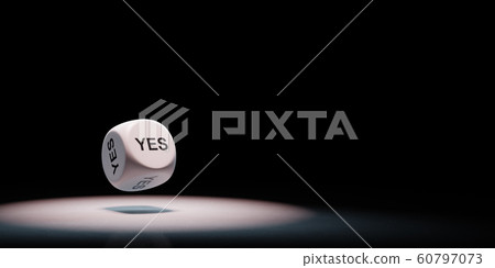 Yes Text Dice Spotlighted on Black Background - Stock Illustration ...