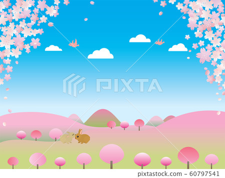 Illustration of the scenery of the spring... - Stock Illustration ...