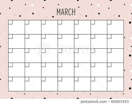March. Universal Monthly Planner Template - Stock Illustration ...