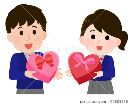 Valentine Chocolate Exchange Illustration - Stock Illustration ...
