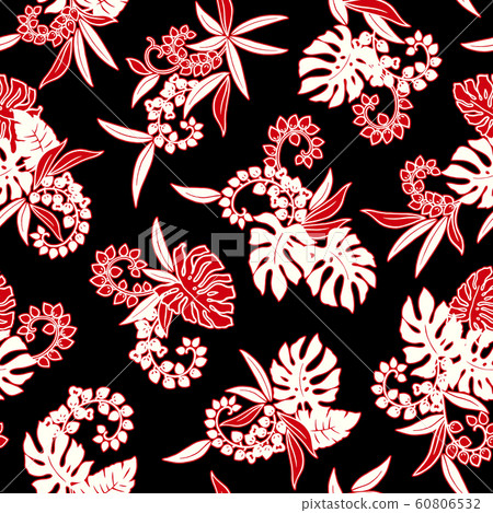Seamless tropical plant aloha pattern - Stock Illustration [60806532 ...
