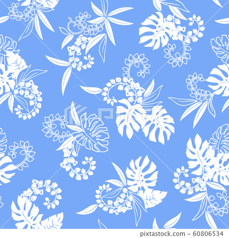 Seamless tropical plant aloha pattern - Stock Illustration [60806534 ...