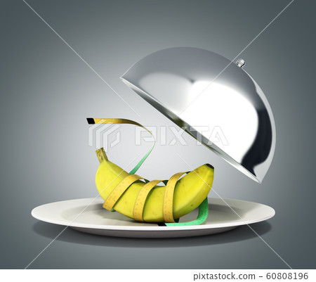 Concepts for a healthy food Restaurant cloche with - Stock Illustration ...