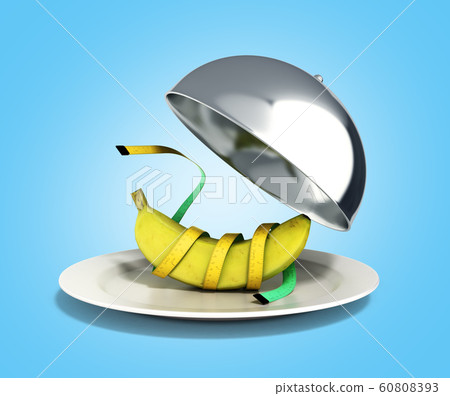 Concepts for a healthy food Restaurant cloche with - Stock Illustration ...