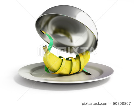 Concepts for a healthy food Restaurant cloche with - Stock Illustration ...