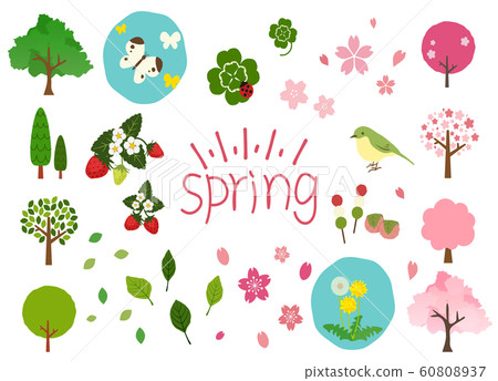 Spring material set - Stock Illustration [60808937] - PIXTA