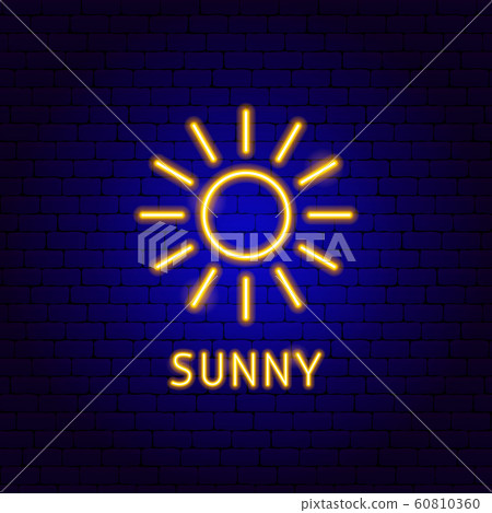 Sunny Neon Label - Stock Illustration [60810360] - PIXTA
