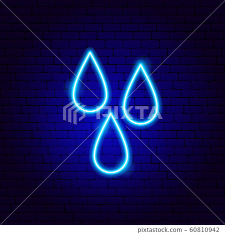Rain Drops Neon Sign - Stock Illustration [60810942] - PIXTA