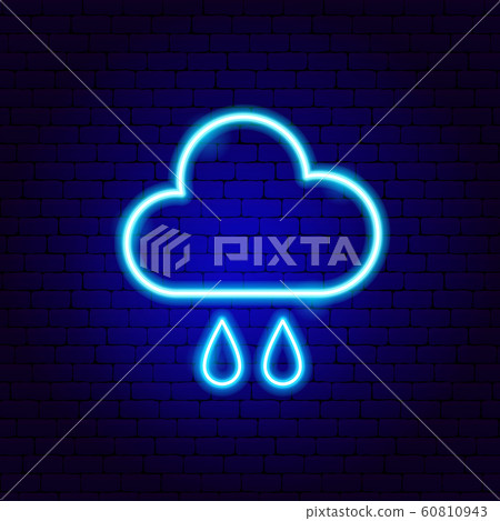 Rainy Cloud Drop Neon Sign - Stock Illustration [60810943] - PIXTA