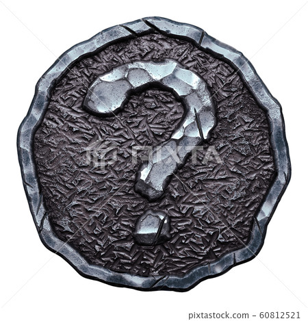 Symbol question mark made of forged metal in... - Stock Illustration ...