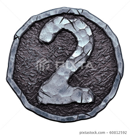 Number 2 made of forged metal in the center of... - Stock Illustration ...