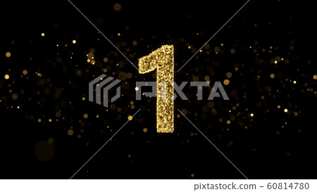 Luxury Golden Glitter Number 1 - 3D Rendered...-插圖素材 [60814780] - PIXTA圖庫