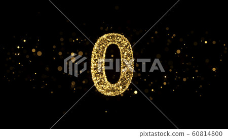 Luxury Golden Glitter Number 0 - 3D Rendered... - Stock Illustration ...