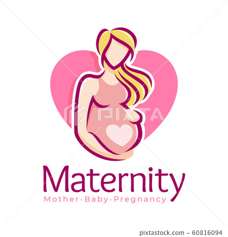 Maternity logo design template, pregnancy mother - Stock Illustration ...