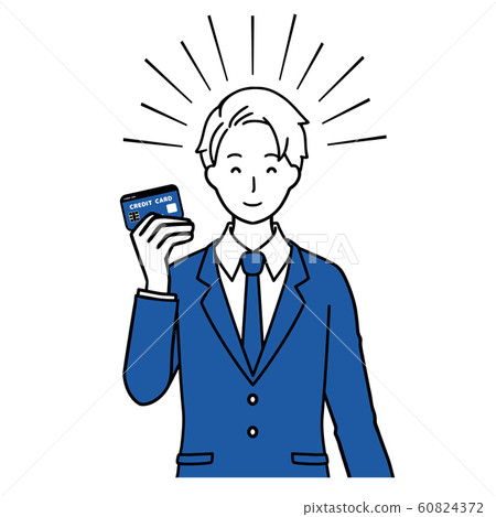 Men holding a credit card - Stock Illustration [60824372] - PIXTA