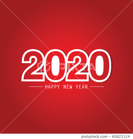 Happy New Year 2020 Text Design. Vector Eps 10 - Stock Illustration ...