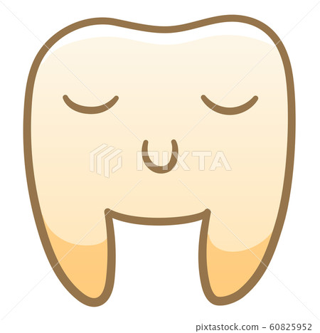 Cartoon smiling tooth with closed eyes for - Stock Illustration ...
