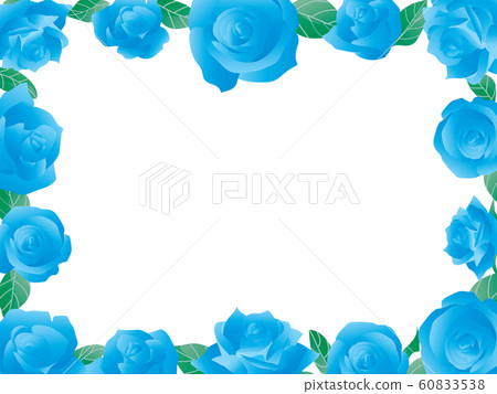 Blue rose frame illustration - Stock Illustration [60833538] - PIXTA