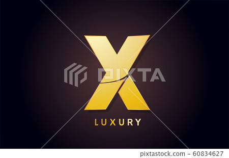 golden X luxury alphabet letter logo design icon - Stock Illustration ...