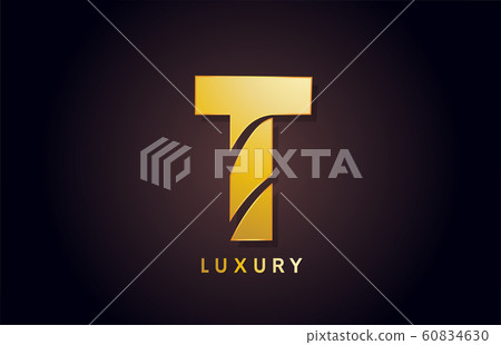 golden T luxury alphabet letter logo design icon - Stock Illustration ...