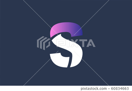 pink alphabet blue S letter logo design icon for - Stock Illustration ...