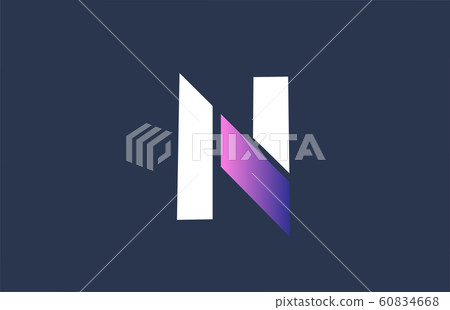 pink alphabet blue N letter logo design icon for - Stock Illustration ...