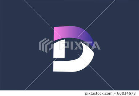 pink alphabet blue D letter logo design icon for - Stock Illustration ...