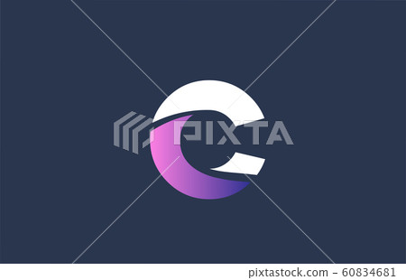 pink alphabet blue C letter logo design icon for - Stock Illustration ...