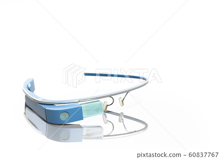 Interactive glasses 3d render on white glossy - Stock Illustration ...