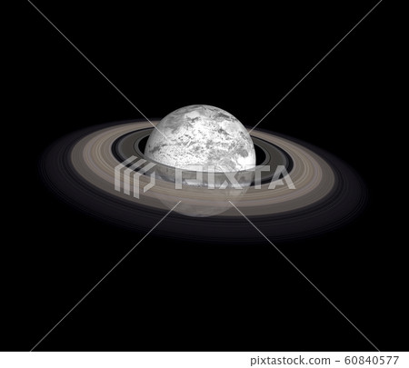 Frozen in Ice Earth planet with saturn ring - Stock Illustration ...