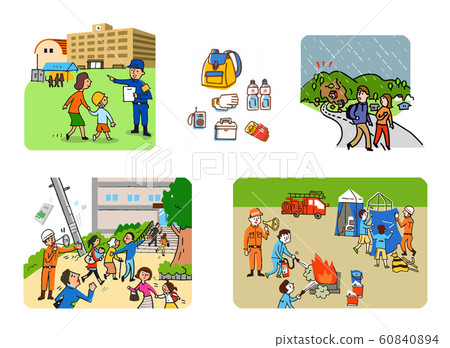 Disaster prevention / disaster image set - Stock Illustration [60840894 ...