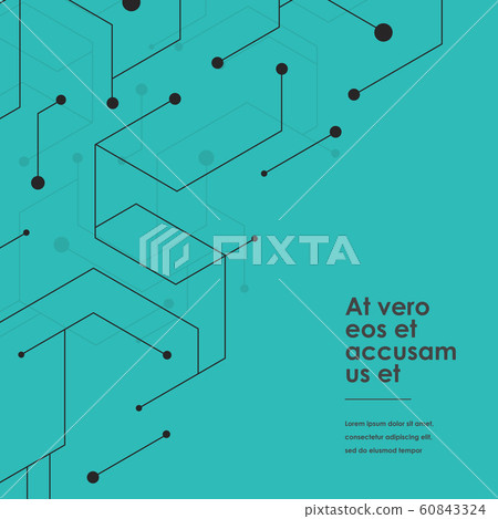 Abstract hexagon connect pattern on green... - Stock Illustration ...