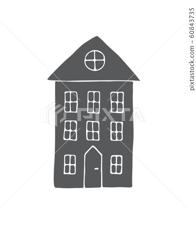 Vector hand drawn doodle sketch house - Stock Illustration [60843735 ...