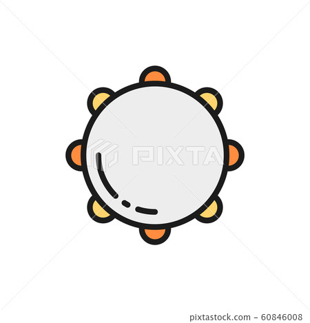 Tambourine, timbrel, percussion, musical... - Stock Illustration ...