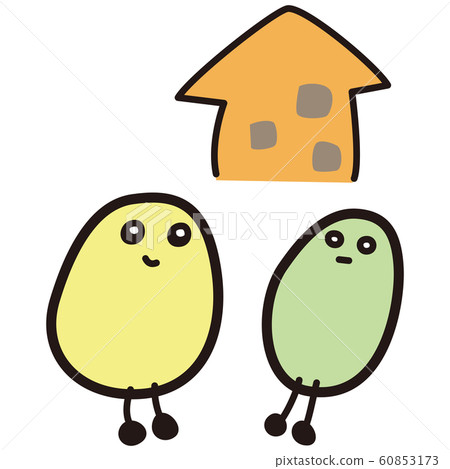 Bean shape round character cute - Stock Illustration [60853173] - PIXTA