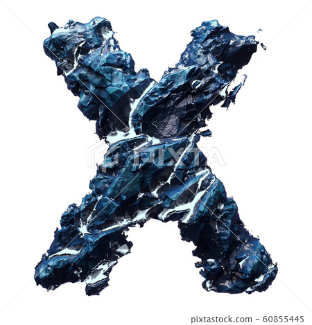 Capital letter X made of ice isolated on white... - Stock Illustration ...