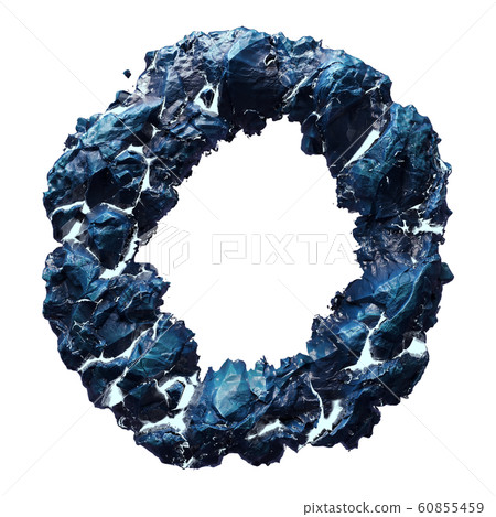 Capital letter O made of ice isolated on white... - Stock Illustration ...