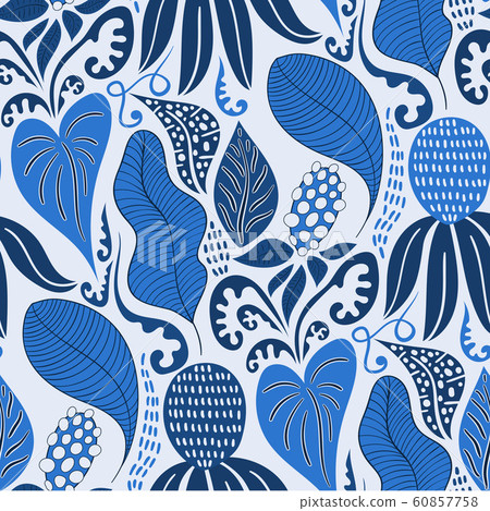 Vector blue Seamless Tough Pattern - Stock Illustration [60857758] - PIXTA