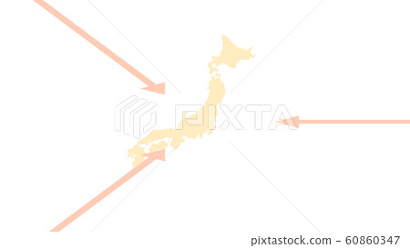 Arrow image heading to Japan - Stock Illustration [60860347] - PIXTA