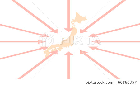 Arrow image heading to Japan - Stock Illustration [60860357] - PIXTA