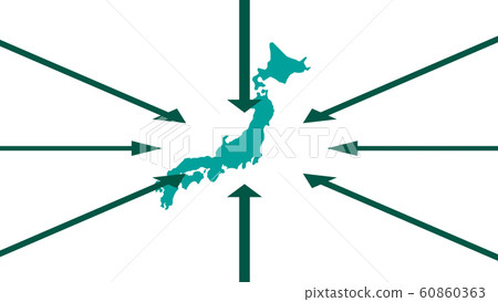 Arrow image heading to Japan - Stock Illustration [60860363] - PIXTA