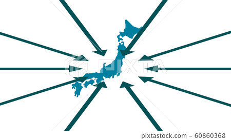 Arrow image heading to Japan - Stock Illustration [60860368] - PIXTA