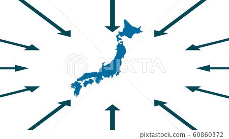 Arrow image heading to Japan - Stock Illustration [60860372] - PIXTA