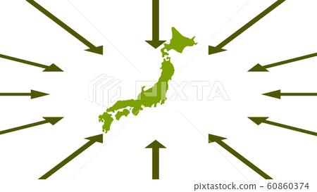 Arrow image heading to Japan - Stock Illustration [60860374] - PIXTA