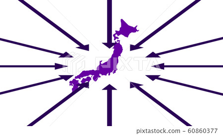 Arrow image heading to Japan - Stock Illustration [60860377] - PIXTA