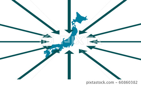 Arrow image heading to Japan - Stock Illustration [60860382] - PIXTA