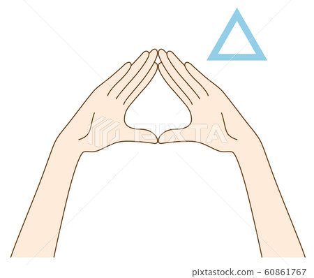 Hand of woman making triangle - Stock Illustration [60861767] - PIXTA